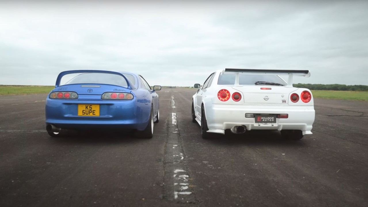 Duelo de titanes japoneses: Nissan Skyline GT-R (R34) vs. Toyota Supra ...
